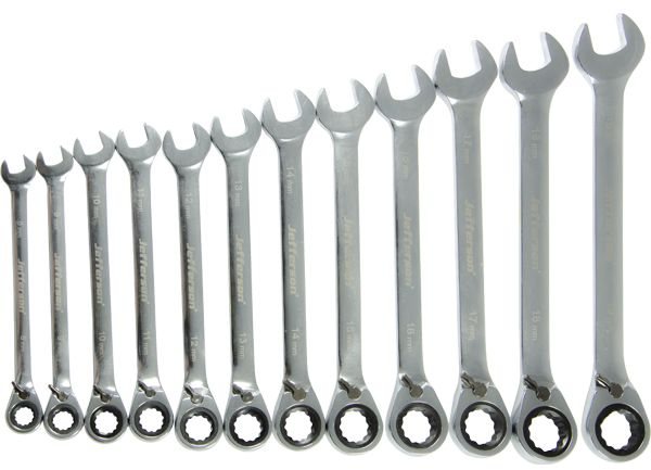Jefferson Tools Jefferson Reversible Ratchet Spanner Set 12 Piece ...