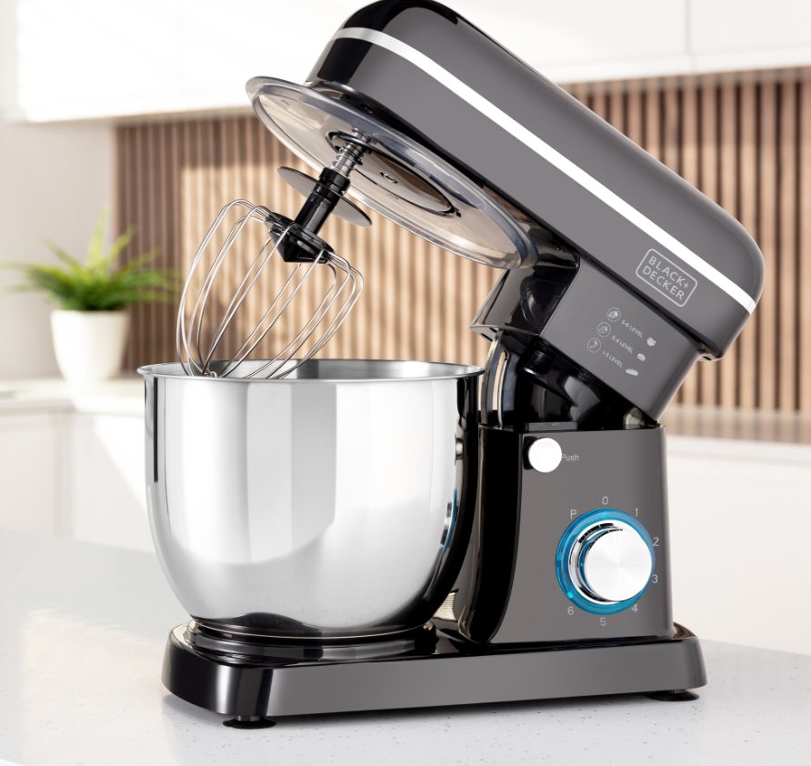 Black & Decker Stand Mixer Black/Chrome 1300w - Blenders & Mixers