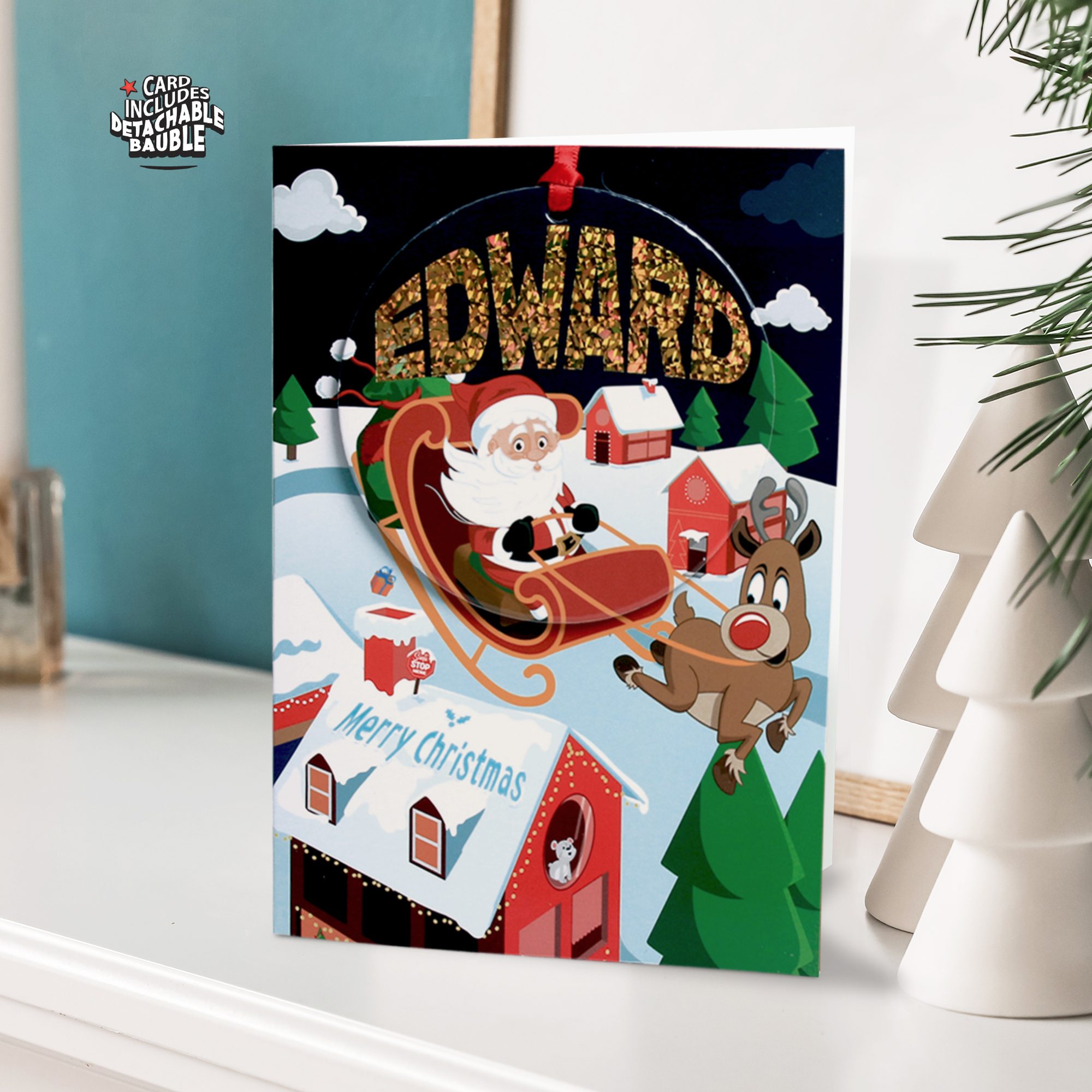 Personalised Bauble Christmas Card E - Christmas Cards
