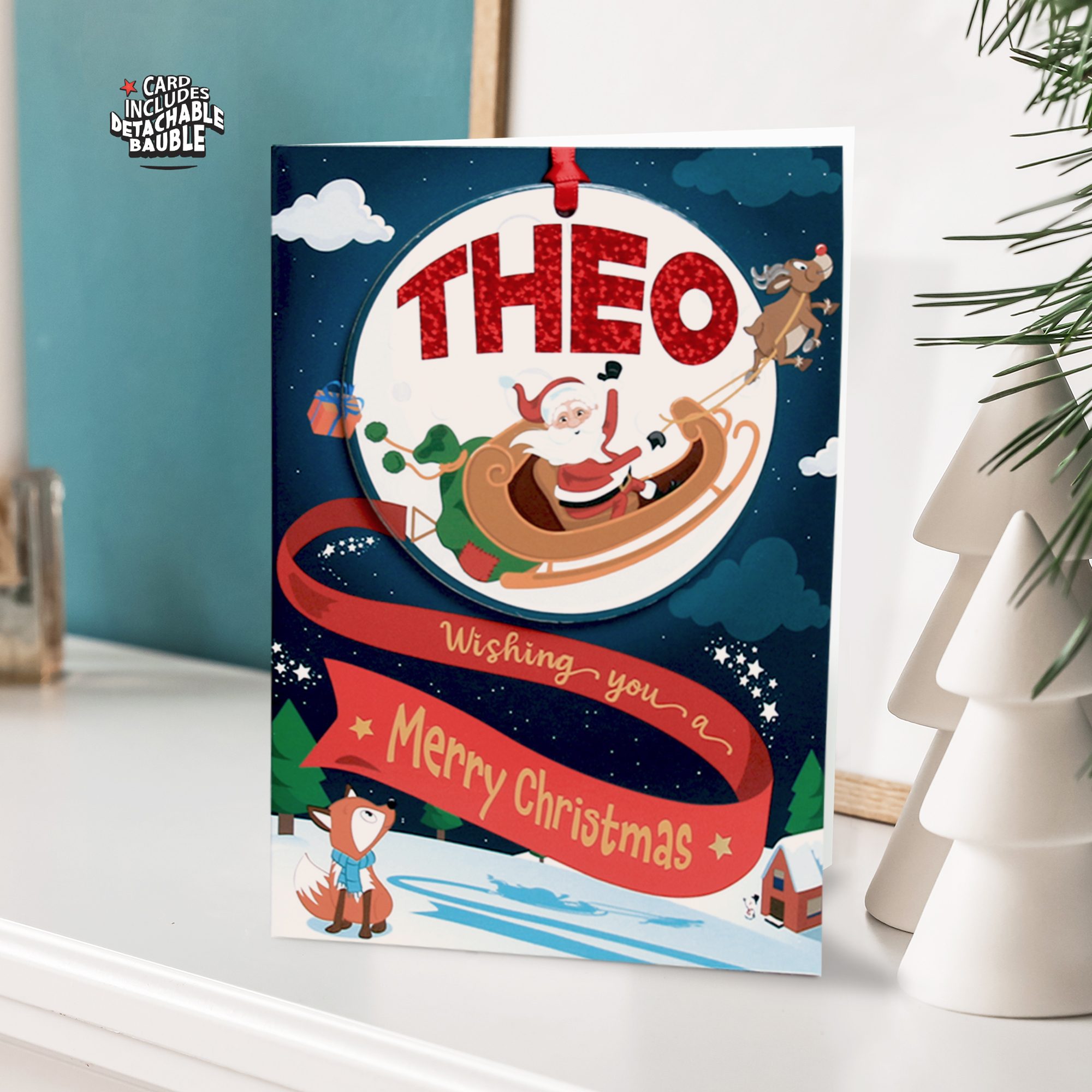 Personalised Bauble Christmas Card T - Christmas Cards