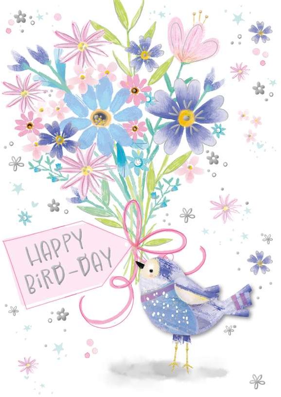 Decoupage Happy Bird-Day Birthday Card - Birthday