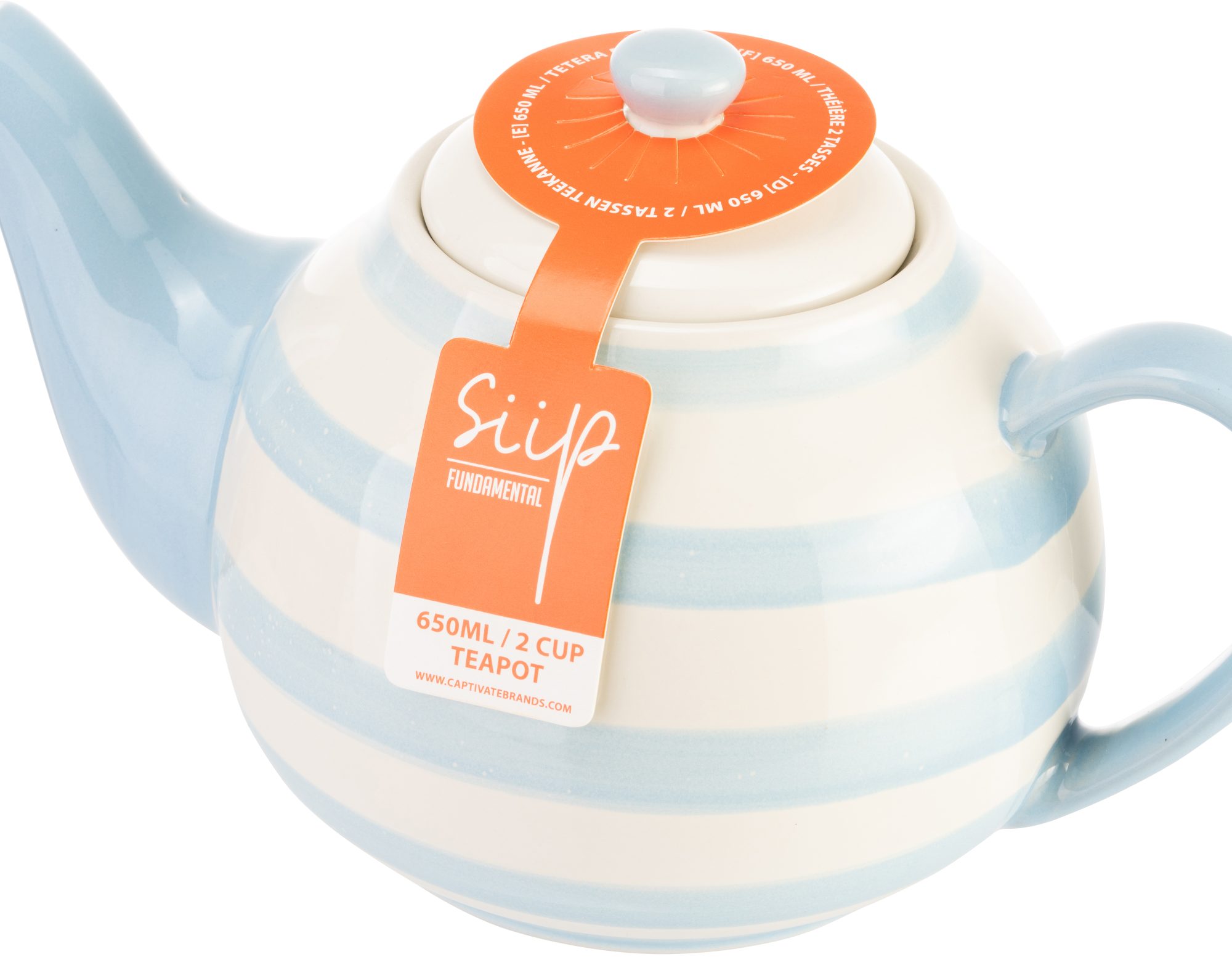 Siip 2 Cup Striped Teapot - Crockery