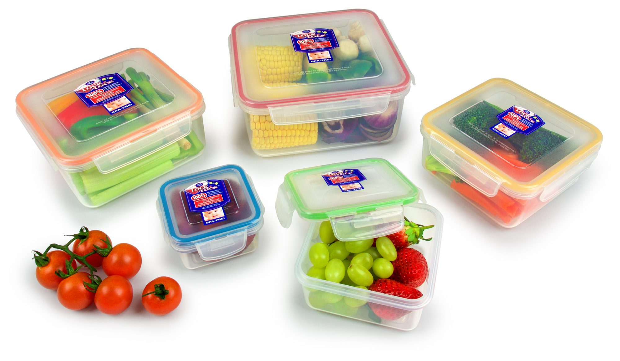 Lock N Lock Nestable Square Food Container Set 5 Piece - Tupperware