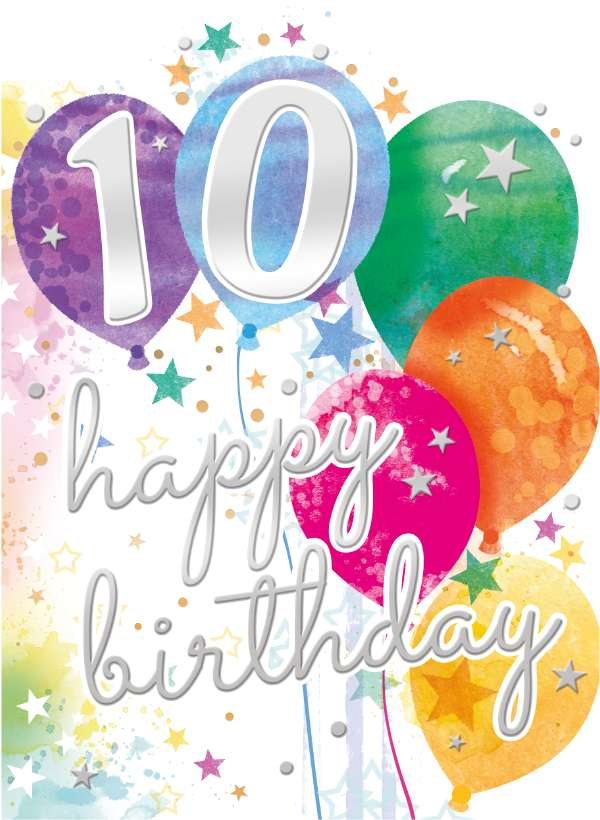 Balloons 10th Birthday Card - Birthday - Mole Avon