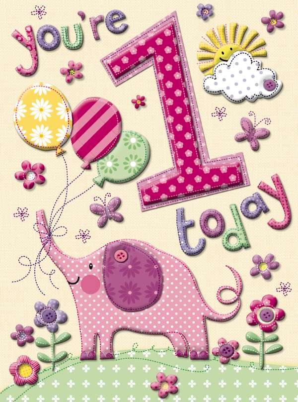 You're 1 Today Birthday Card - Birthday
