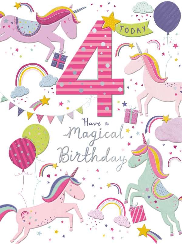 Magical 4th Birthday Card - Birthday - Mole Avon