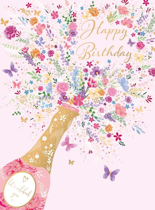 Floral Spray Birthday Card - Birthday