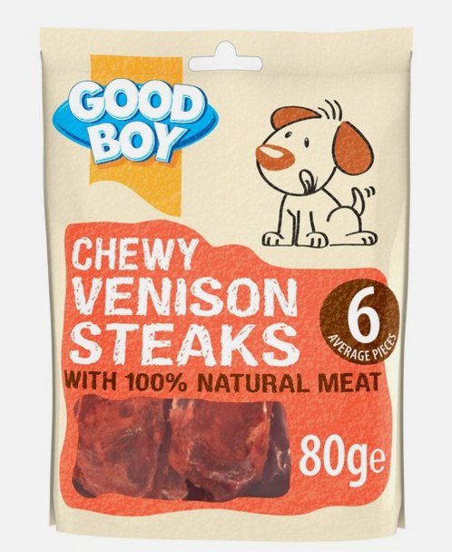 Good Boy Pawsley & Co Chewy Venison Steaks 80g - Chews