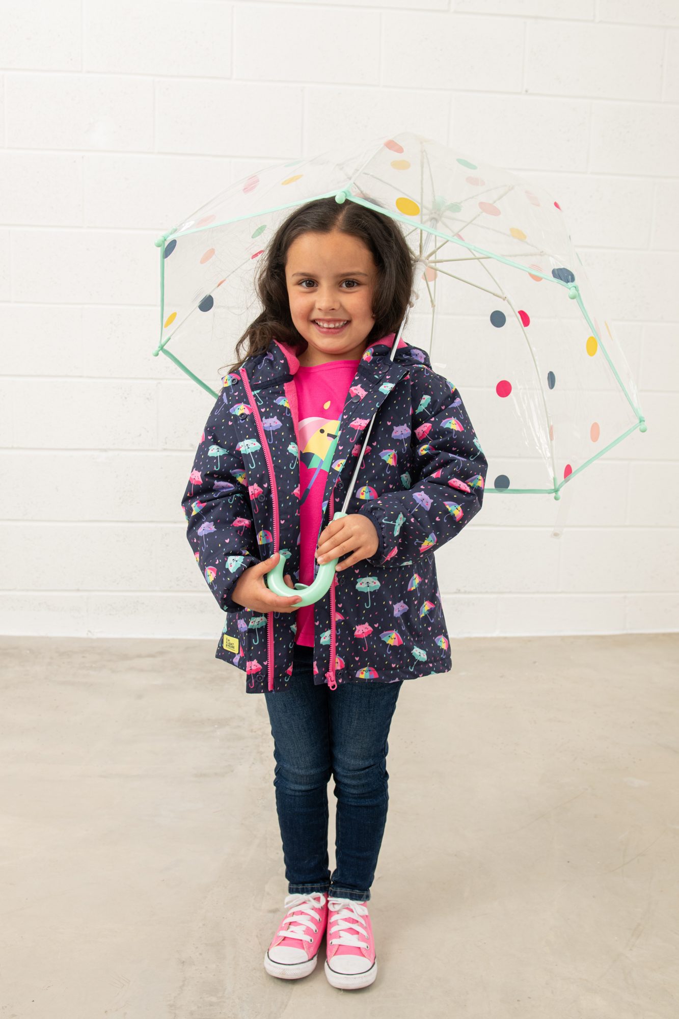 Lighthouse Lighthouse Freya Coat Navy Umbrella Print - Coats & Jackets