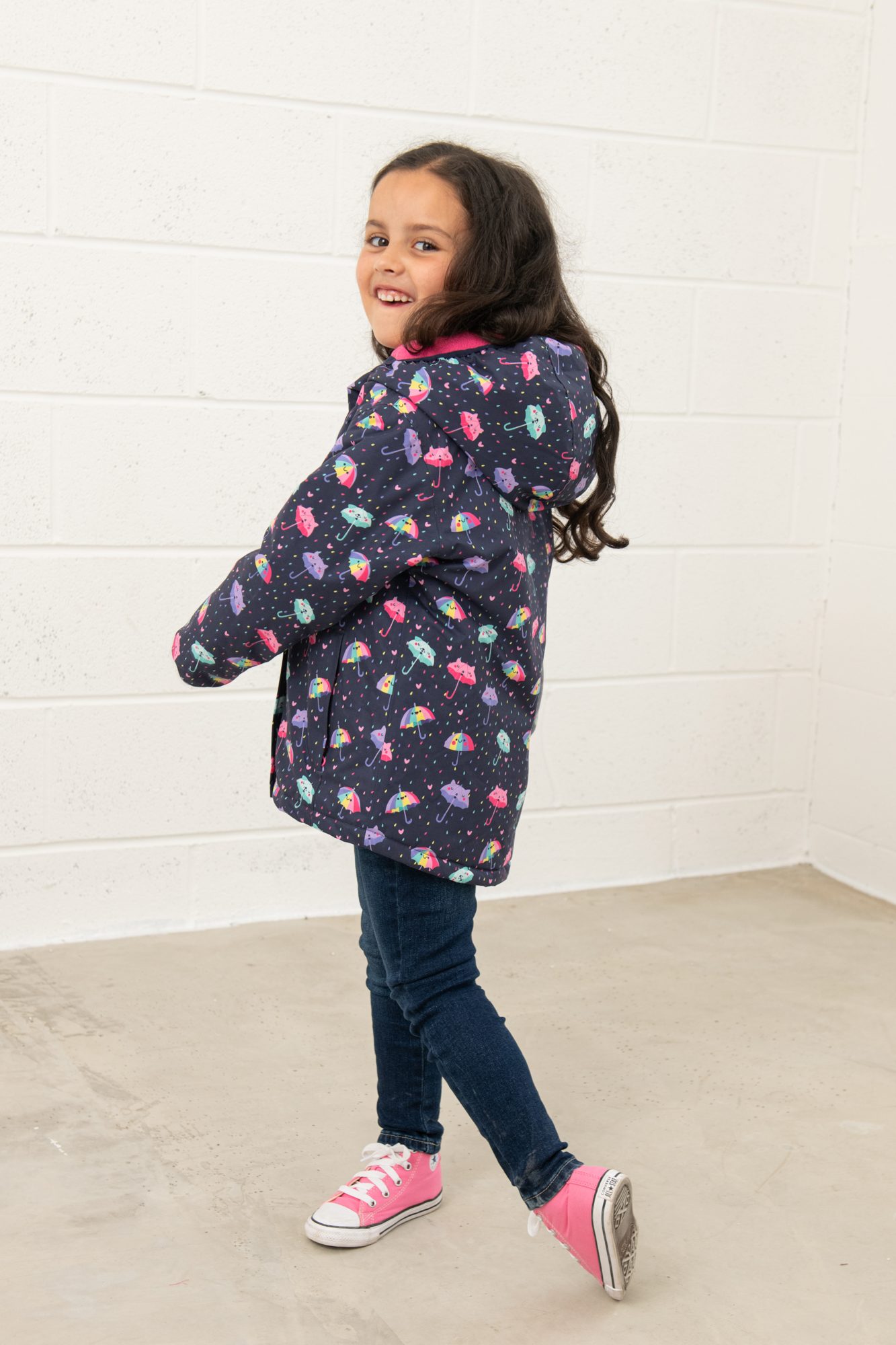 Lighthouse Lighthouse Freya Coat Navy Umbrella Print - Coats & Jackets