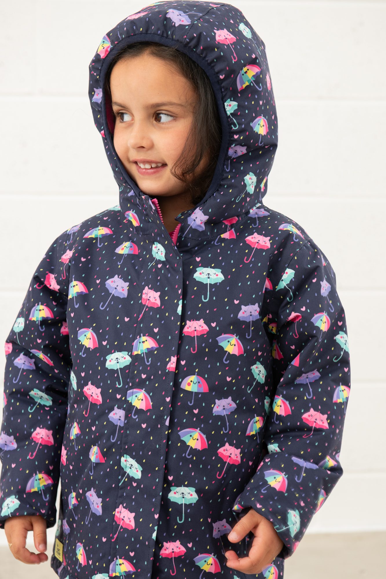 Lighthouse Lighthouse Freya Coat Navy Umbrella Print - Coats & Jackets