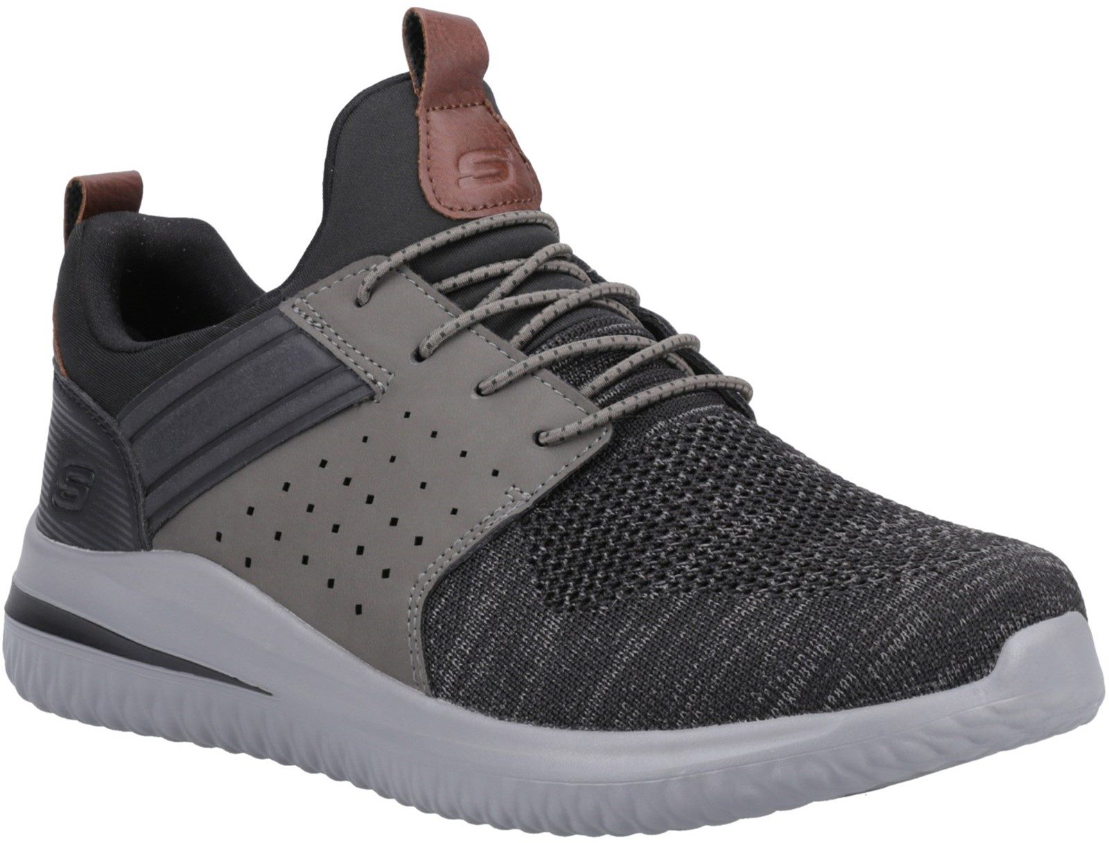 Skechers Delson 3.0 Cicada Wide Trainer Black/Grey - Skechers