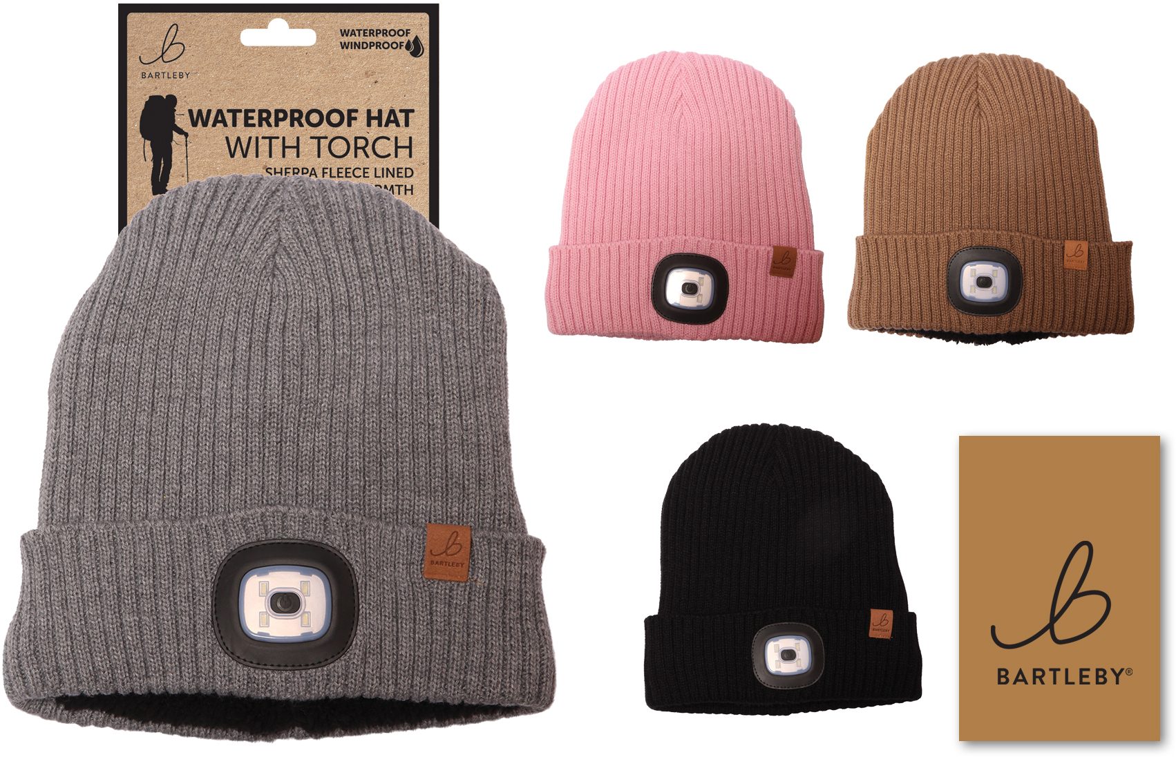 BARTLEB Bartleby Waterproof Sherpa Lined Hat With Light - Hats