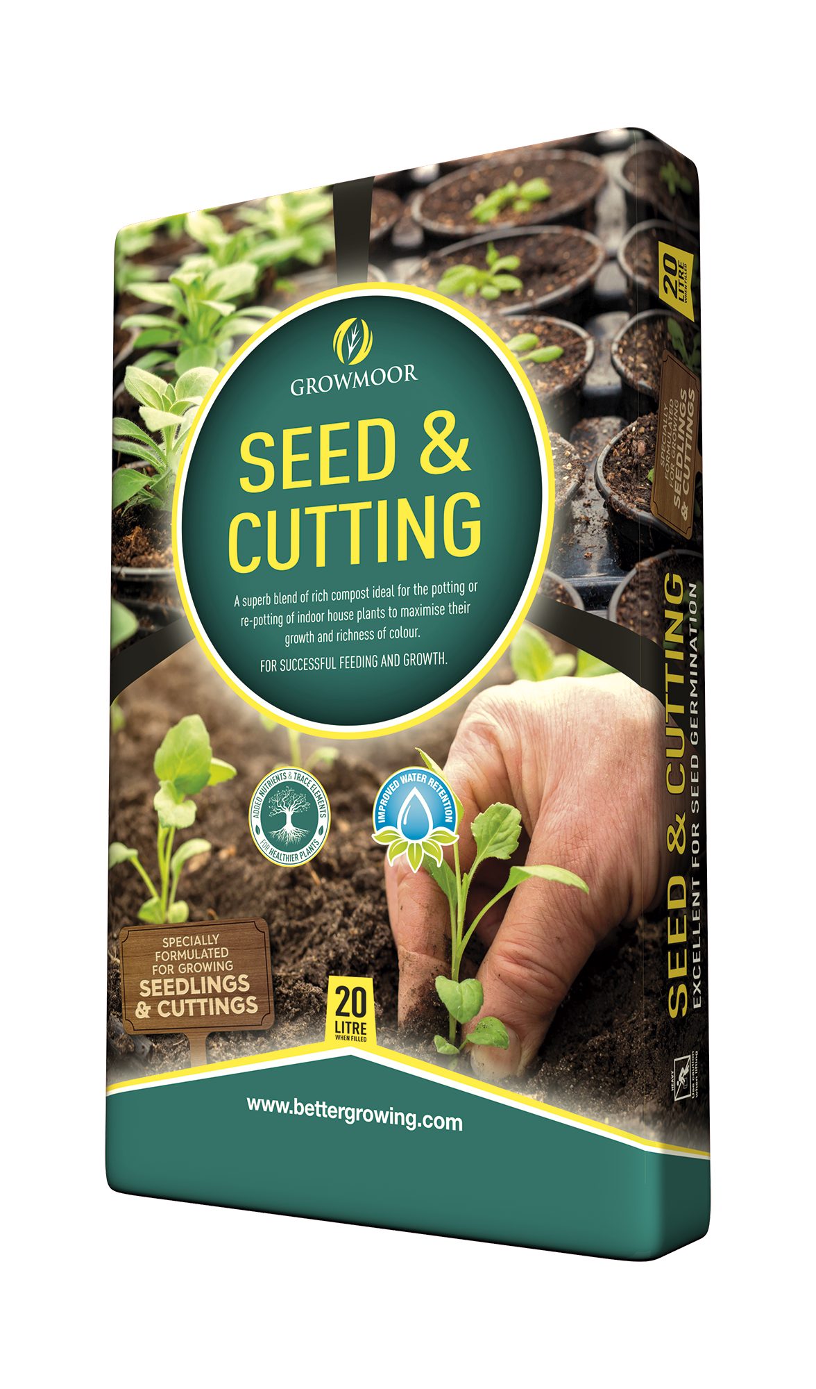 GROWMOOR Growmoor Seed & Cutting Compost 20L - Buy Compost Online