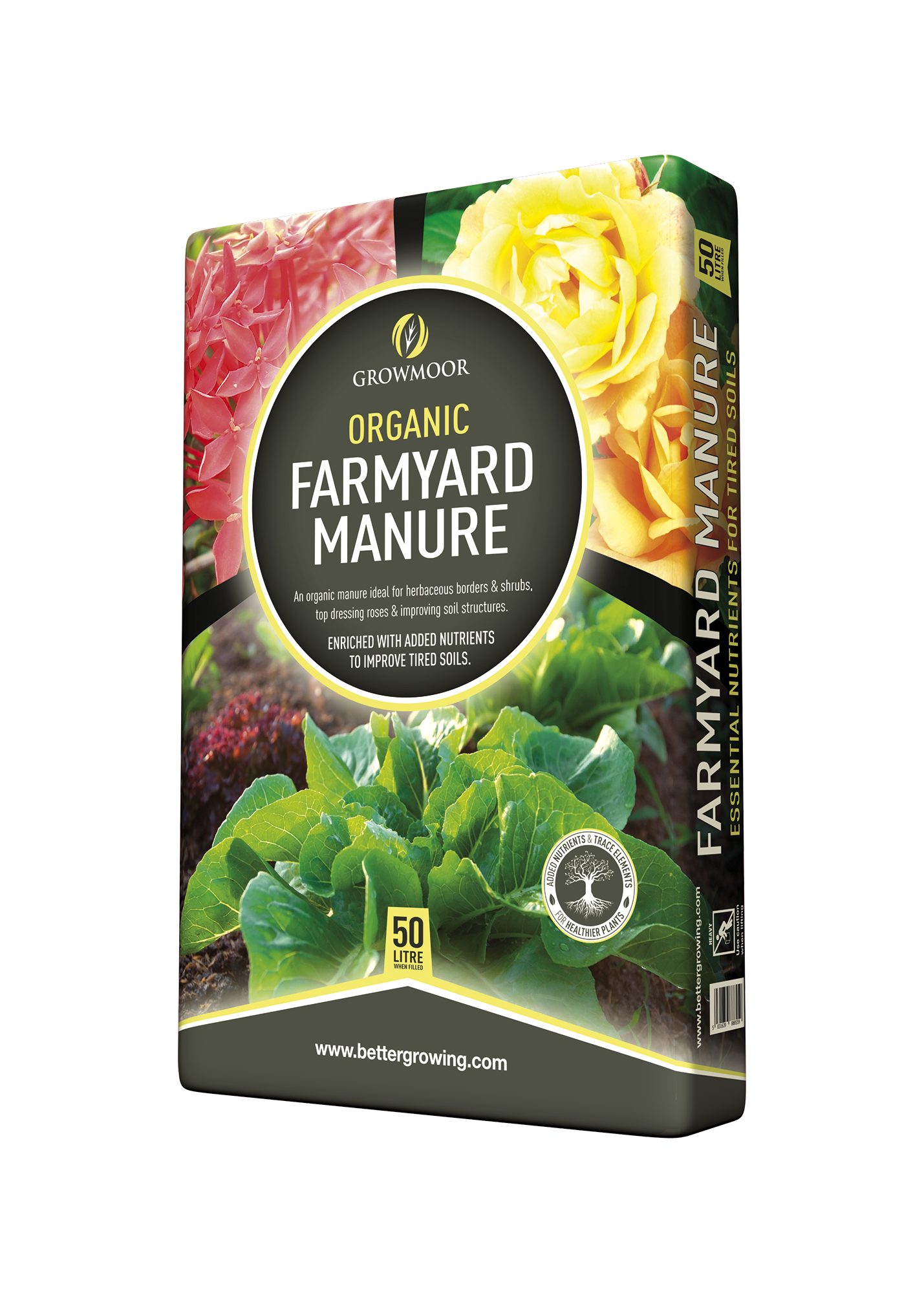 GROWMOOR Growmoor Organic Farmyard Manure 50L - Buy Compost Online