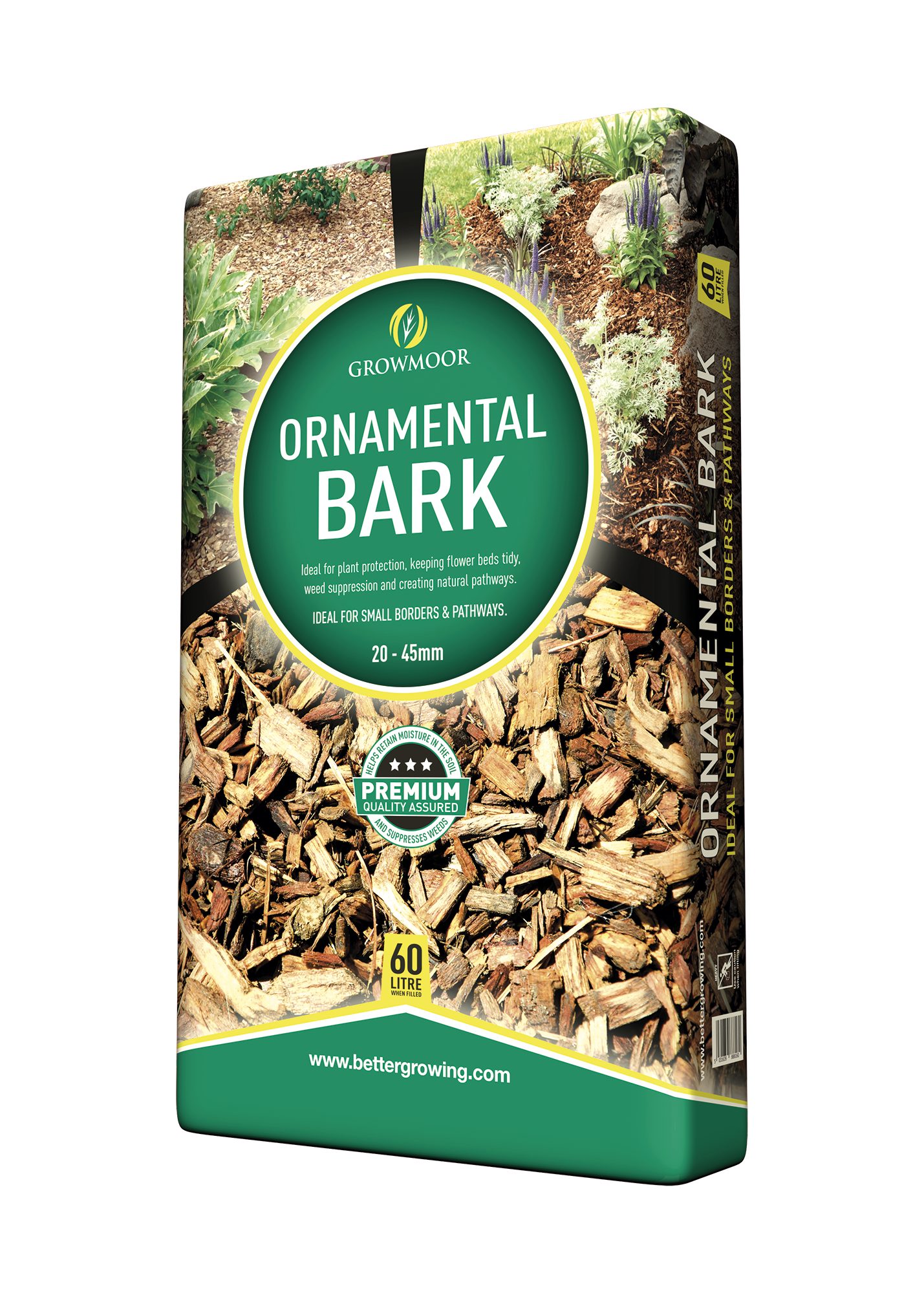 GROWMOOR Growmoor Ornamental Bark 60L - Buy Compost Online