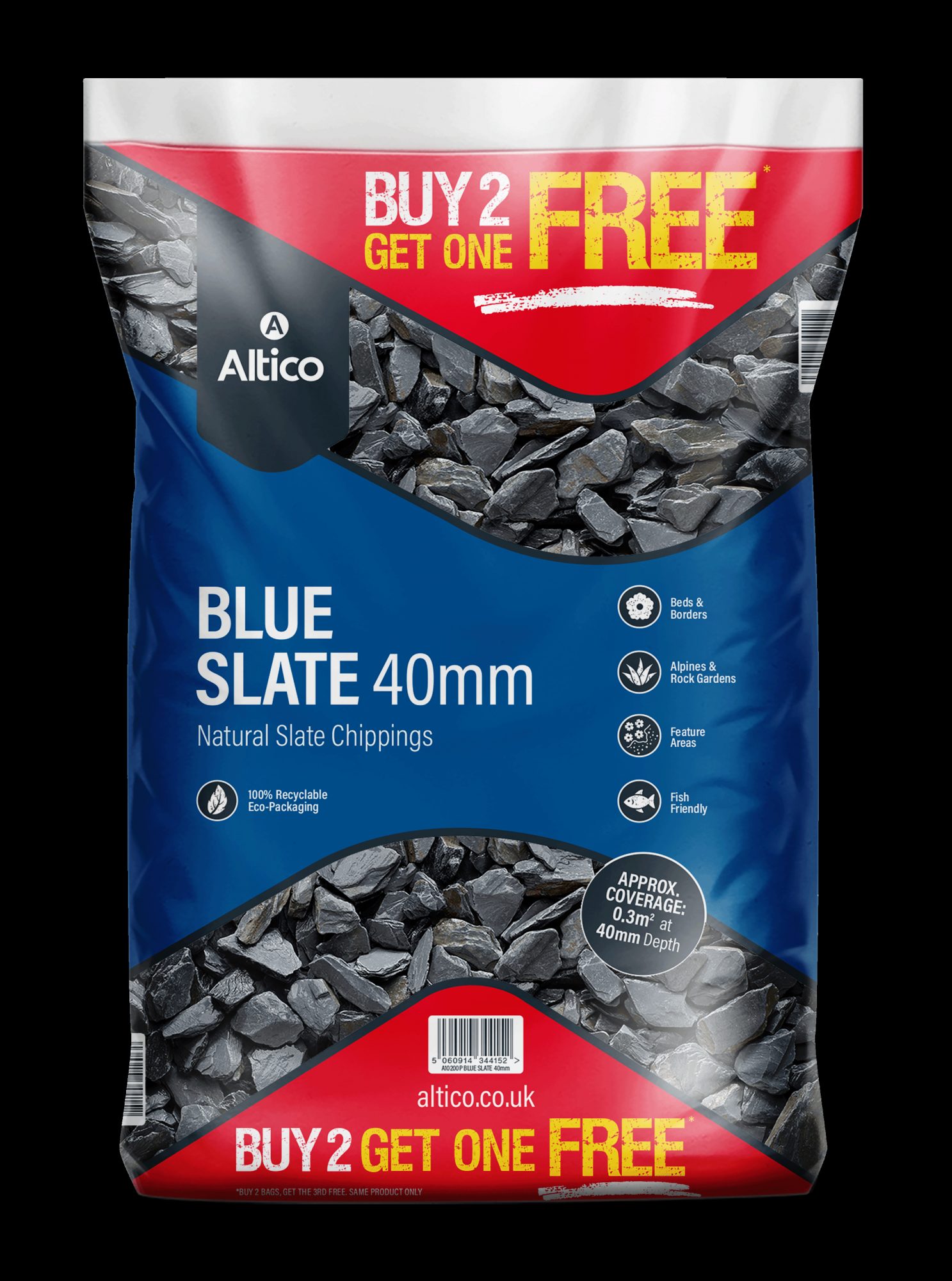 Altico Blue Slate Stone Chippings 20-40mm - Aggregates & Stone