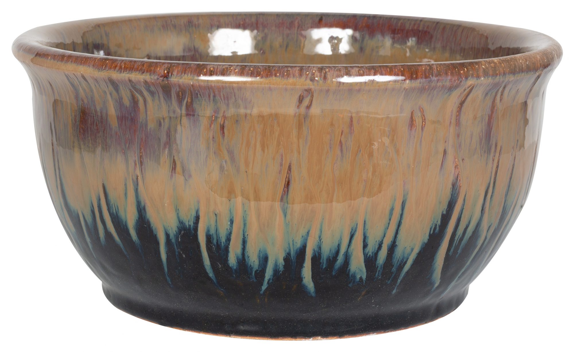 Apta Obsidian Bowl Plant Pot - Outdoor Pots