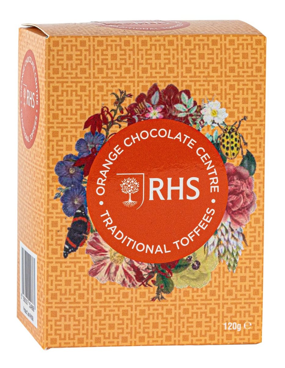 RHS Orange Chocolate Centre Traditional Toffees 120g - Food & Drink