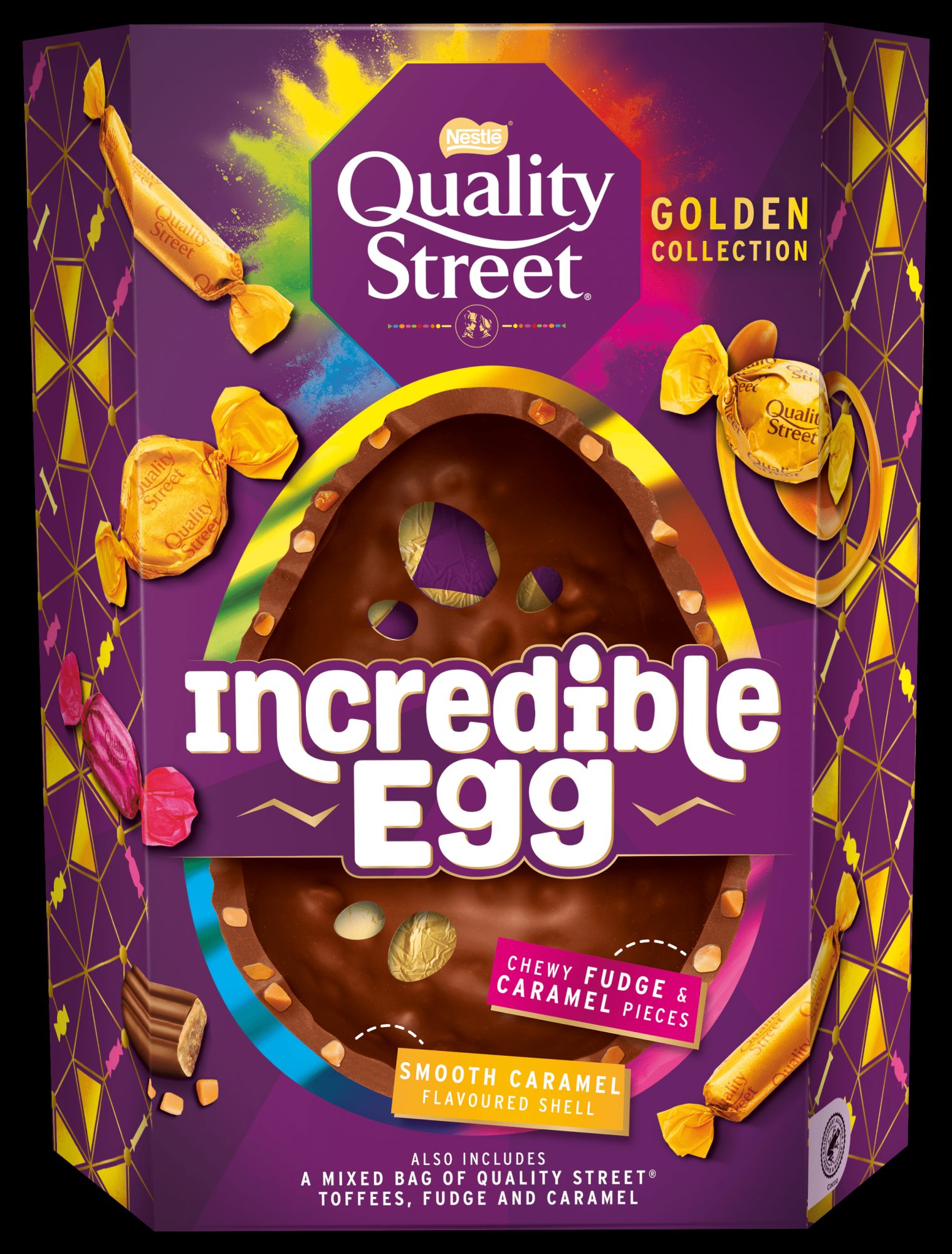 Quality Street Incredible Golden Chocolate Easter Egg 380g - Food & Drink