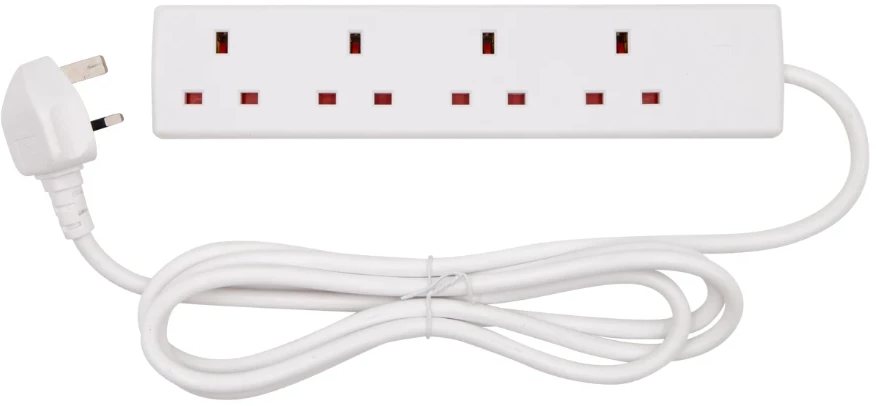 4 Socket Extension Lead 13a 2m - Cables & Leads