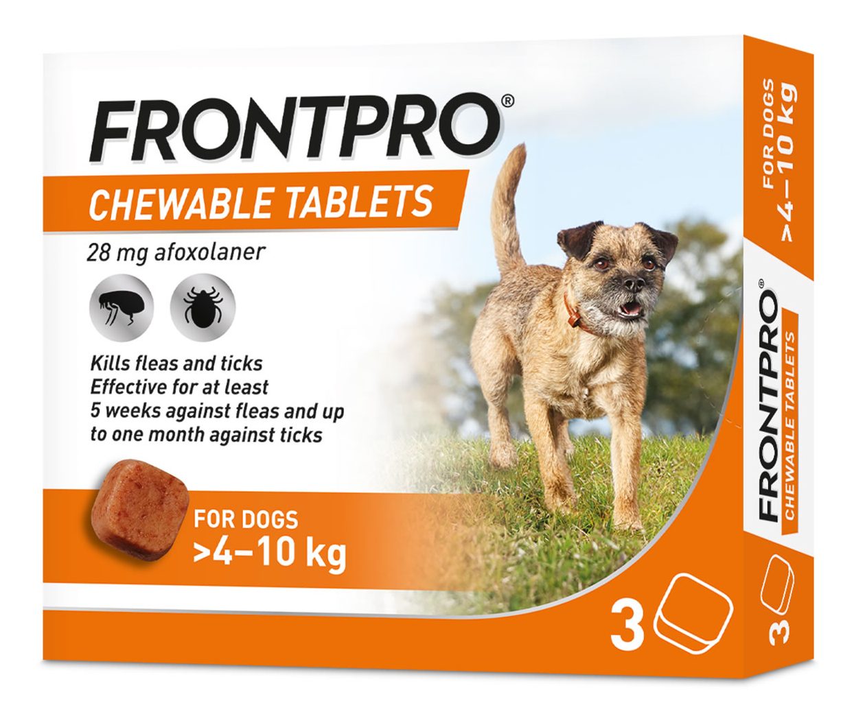 Frontpro Chewable Flea & Tick Tablets For Dogs - Flea, Tick & Worm ...