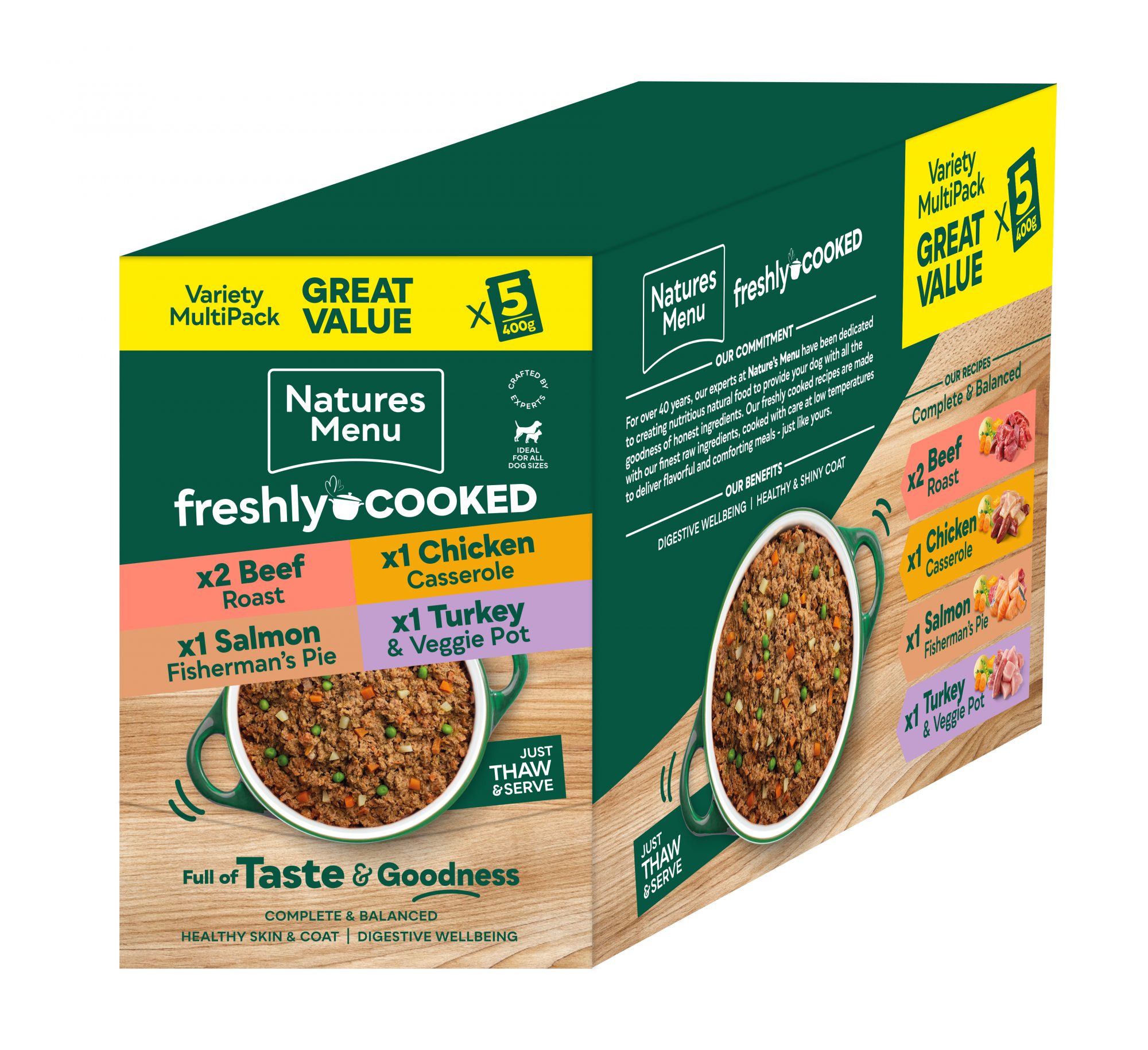 NATMENU Natures Menu Freshly Cooked Frozen Dog Food Multipack 5 x 400g ...