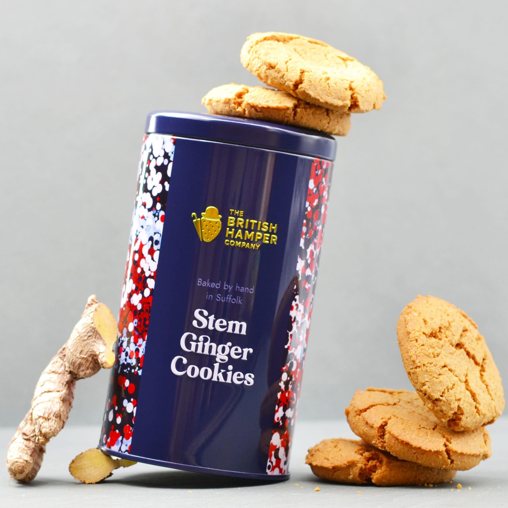 British Hamper Stem Ginger Cookies Tin 150g - Biscuits & Cakes