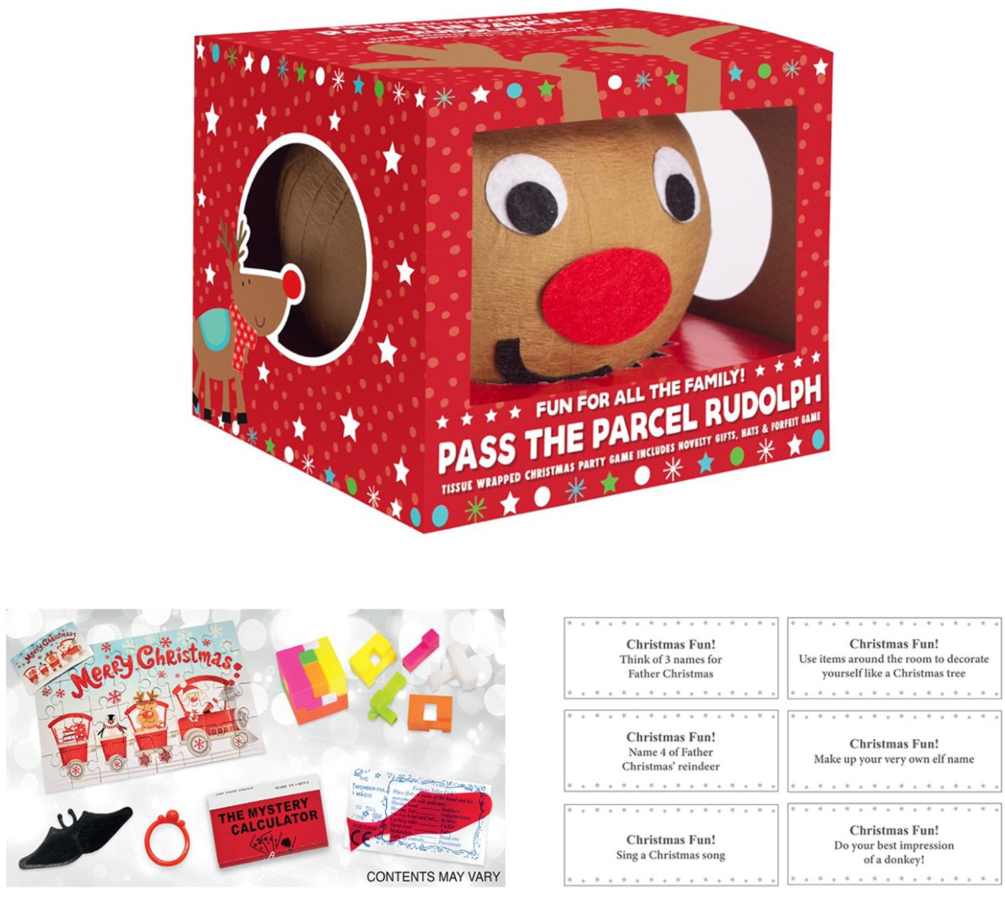 Pass The Parcel Rudolph Game - Christmas