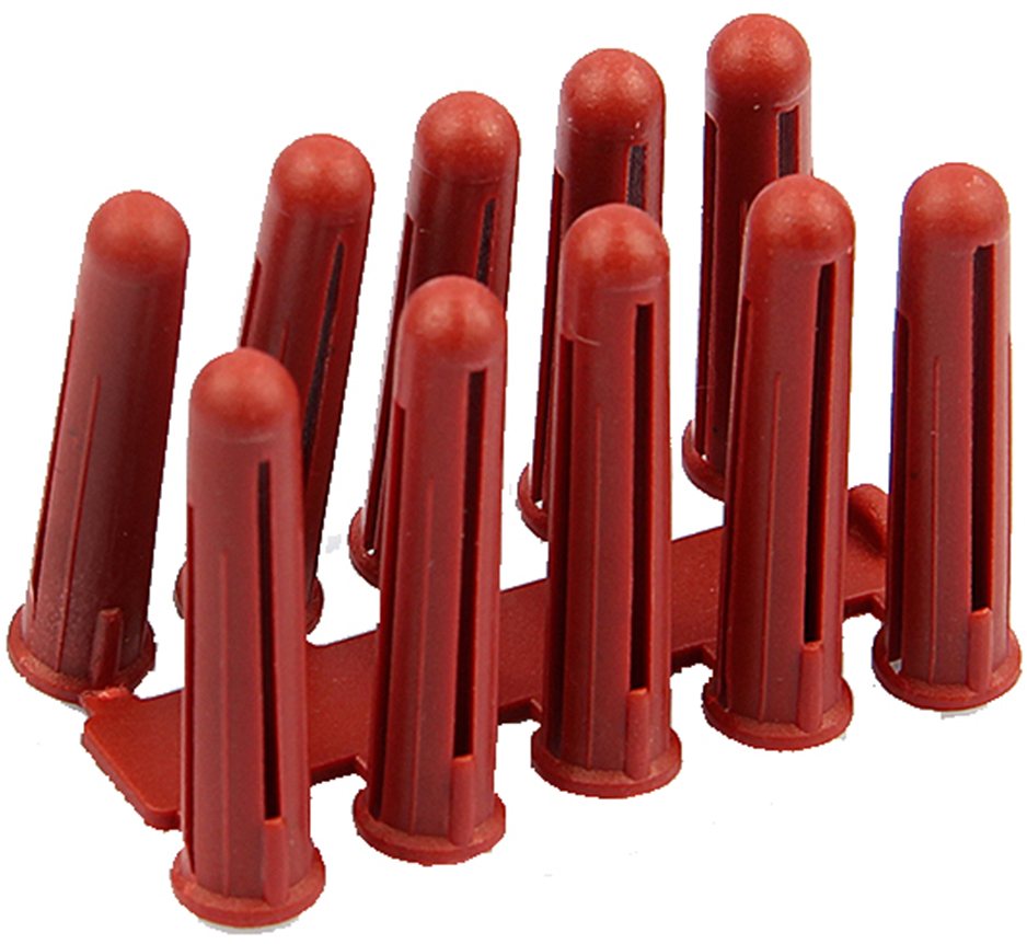 Plastic Plug 6-10g Red 100 Pack - Screws