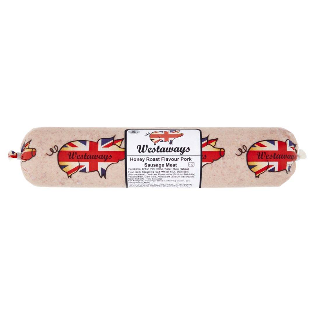 Westaways Honey Roast Pork Sausage Meat Chub 1kg - Meat