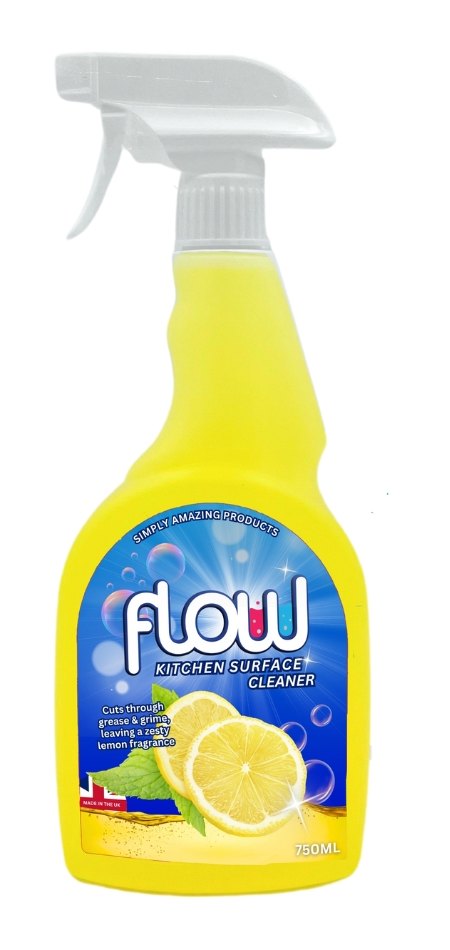 Flow Kitchen Surface Cleaner Lemon 750ml - Kitchen & Oven Cleaners