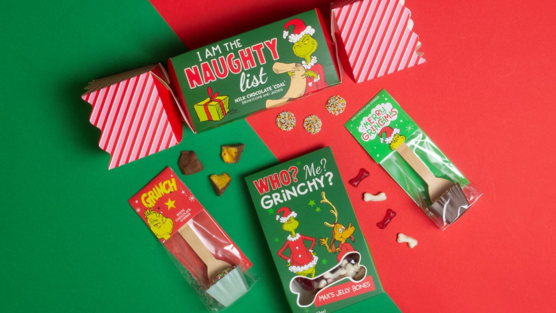 The Grinch Milk Chocolate Honeycomb Filled Coal Cracker - Confectionary