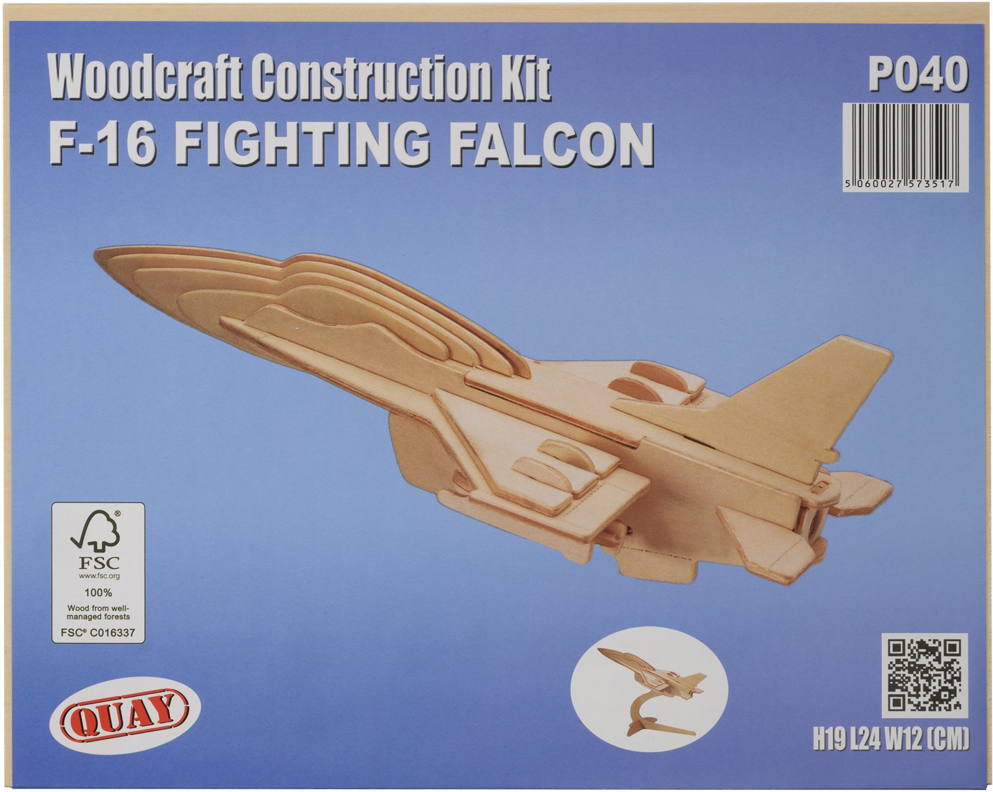 Quay F-16 Fighting Falcon Wooden Craft Kit - Craft Kits