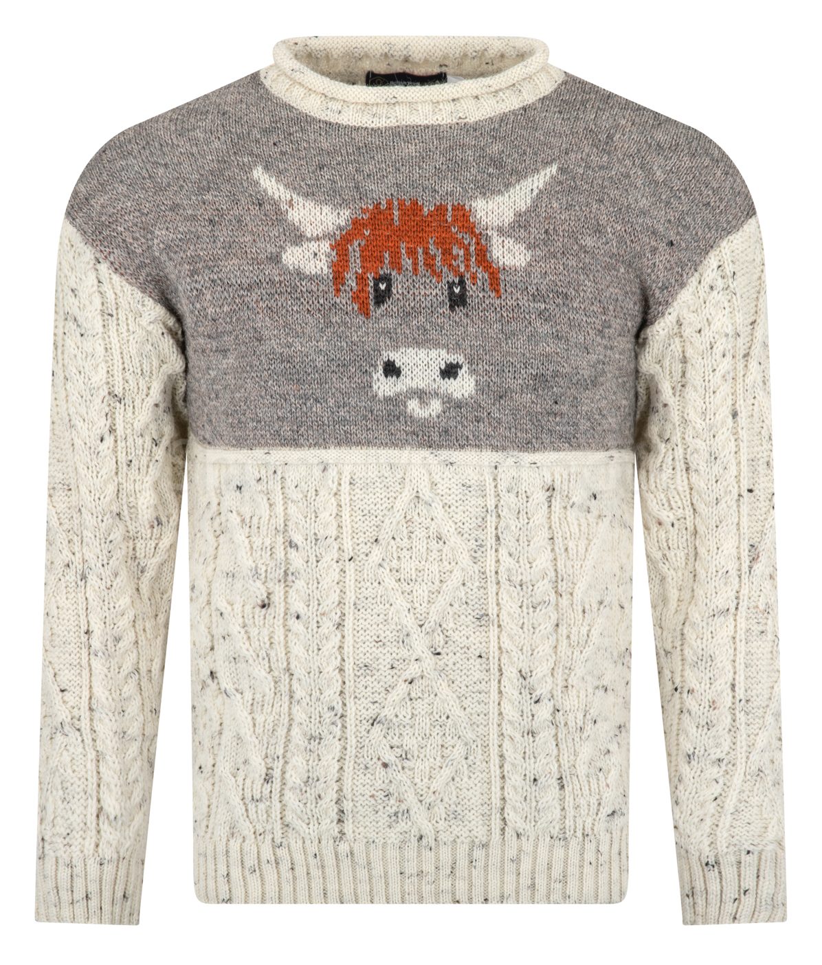 J M Cooper Highland Cow Jumper Aran Nepp - Jumpers & Sweatshirts