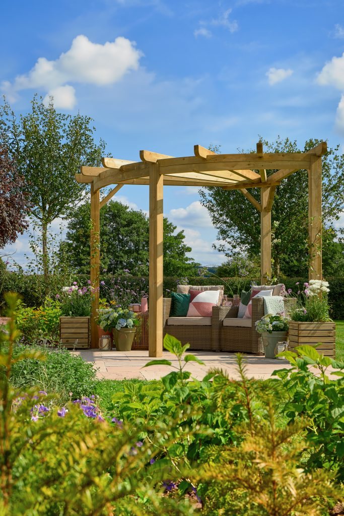 Forest Garden Premium 90 Degree Radial Pergola - Gazebos, Parasols ...