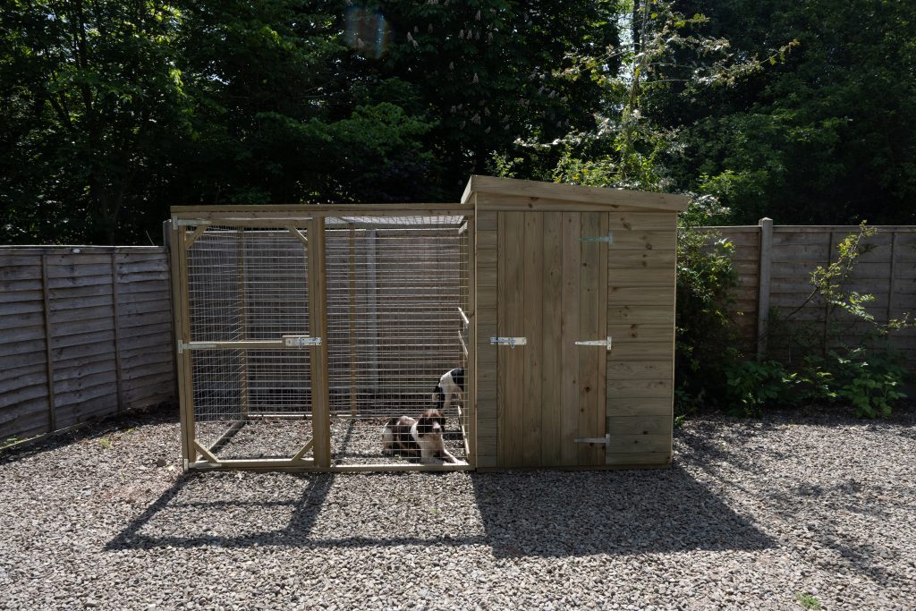 Forest Garden Large Dog Kennel & Run - Kennels & Plastic Beds