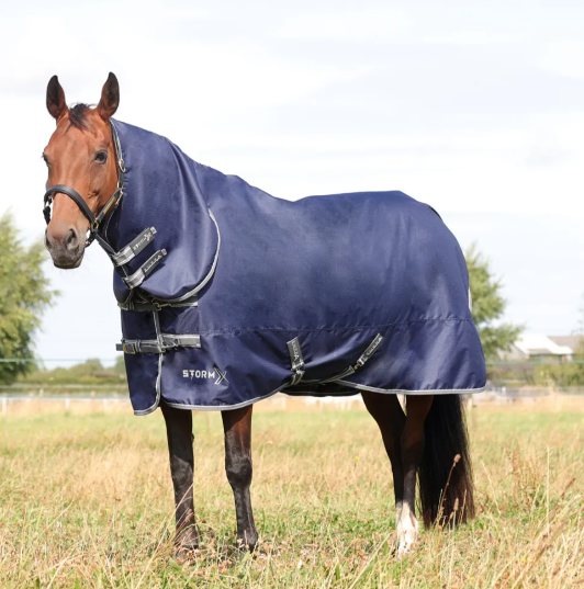 StormX Empra Combi Turnout Rug Navy 100g - Horse Rugs