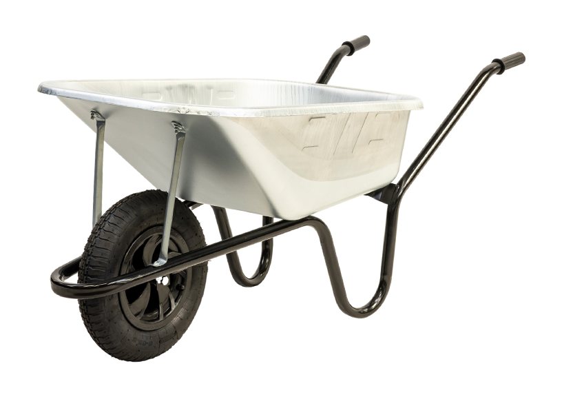 Walsall Professional Pneumatic Galvanised Wheelbarrow 120L - Wheelbarrows