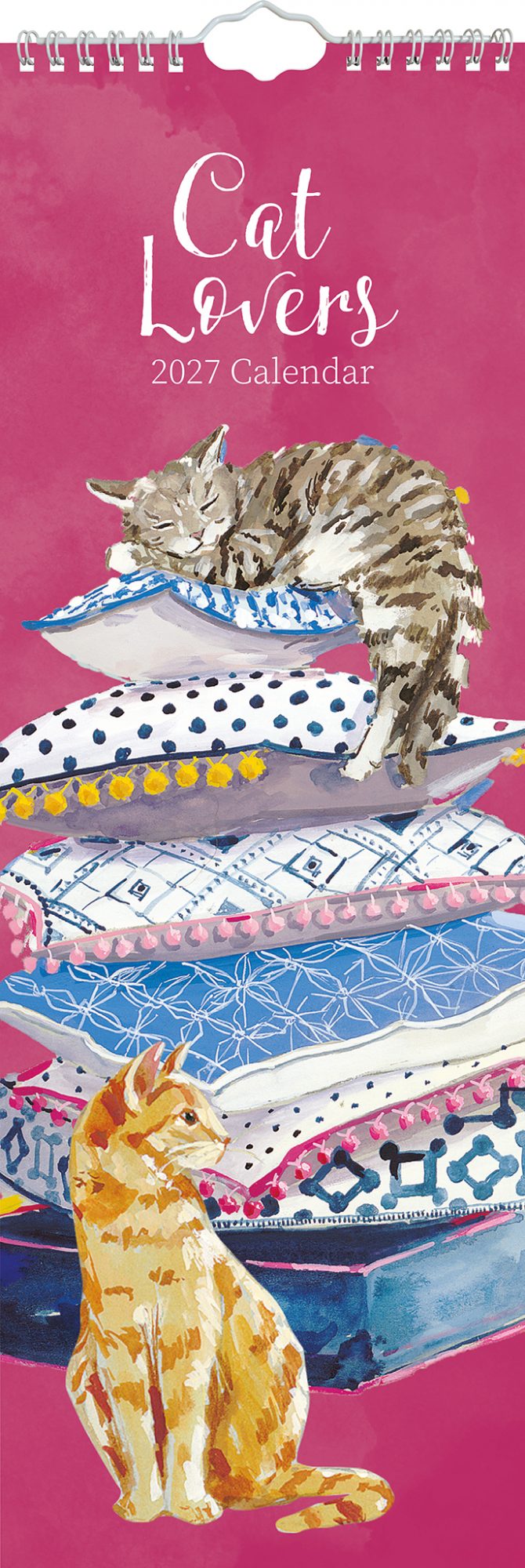 Gifted Stationary Slimline Cat Lovers Calendar 2027 - Giftware