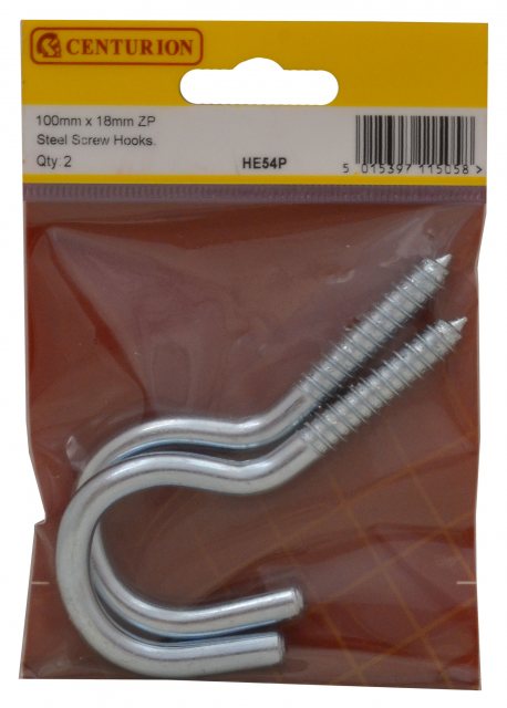 Centurion Steel Screw Hooks 2 Pack - Domestic Hooks & Handles