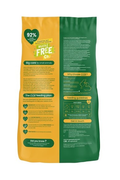 Burgess Excel Adult Rabbit Nuggets With Oregano 1.5kg - Rabbit