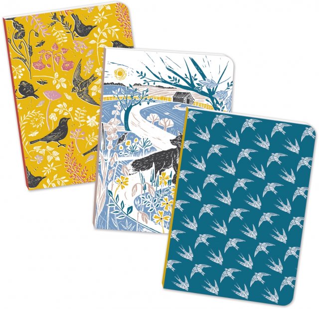 A6 Notebook Swallows, Fox & Birds 3 Pack - Notebooks & Diaries - Mole Avon