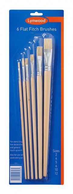 Lynwood Flat Fitch Paint Brush 6 Pack - Brushes