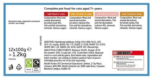 Felix Senior Mixed Selection In Jelly 12 x 100g - Senior Food - Mole Avon