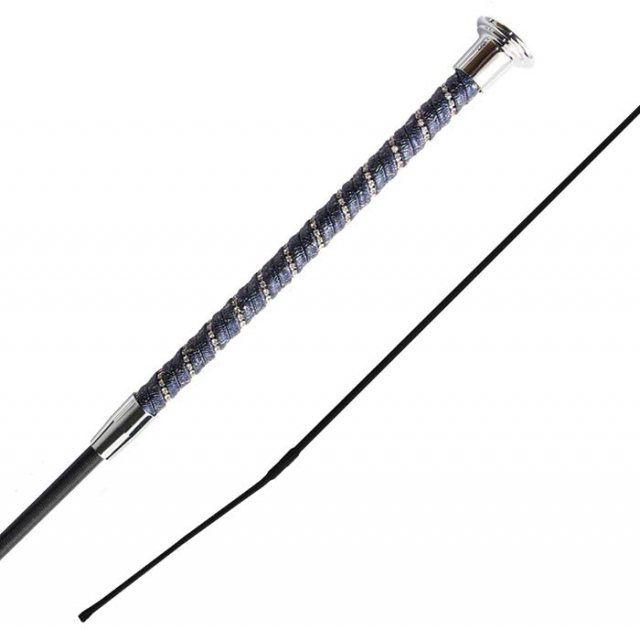 Woofwear Woof Wear Twisted Dressage Whip Navy & Silver - Whips