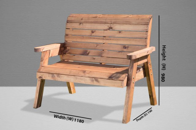 Charles Taylor Traditional 2 Seater Bench - Furniture