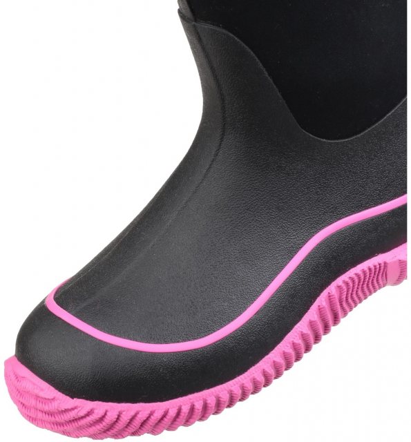 Muck Boots Hale Pull On Wellington Black/Pink - Muck Boots
