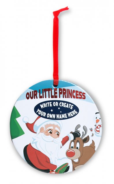 Personalised Bauble Christmas Card Little Princess - Christmas Cards