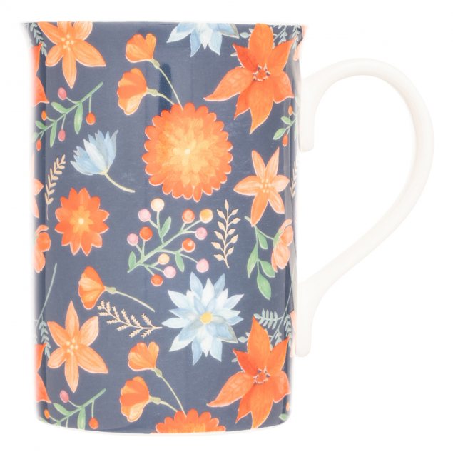 Siip Fluted Floral Mug - Mugs